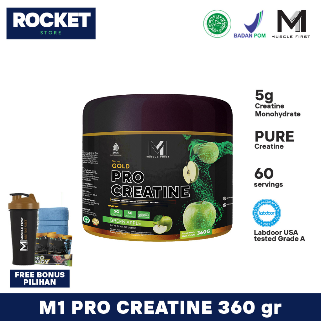 Jual M1 Muscle First Pro Gold Creatine 360 gram / MuscleFirst Creatine ...