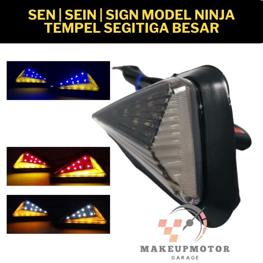 Jual LAMPU SEIN MOTOR FAIRING LED 2 MODE | LAMPU SEN LED TEMPEL SEGITIGA BESAR | LAMPU SIGN ...