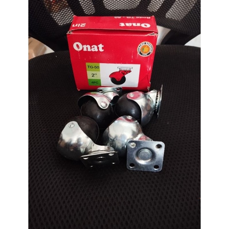 Jual Roda Caster 2"inch Roda Kursi Bola Bulat 1set Onat | Shopee Indonesia