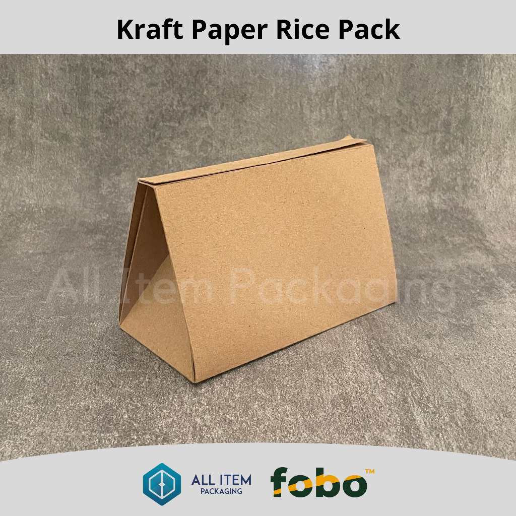 Jual FOBO Kraft Paper Rice Pack / Kertas Bungkus Nasi Kekinian @50 Pcs ...