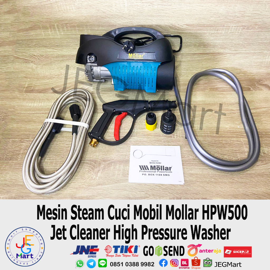 Jual Mesin Steam Cuci Mobil Mollar HPW500 Jet Cleaner High Pressure Washer | Shopee Indonesia