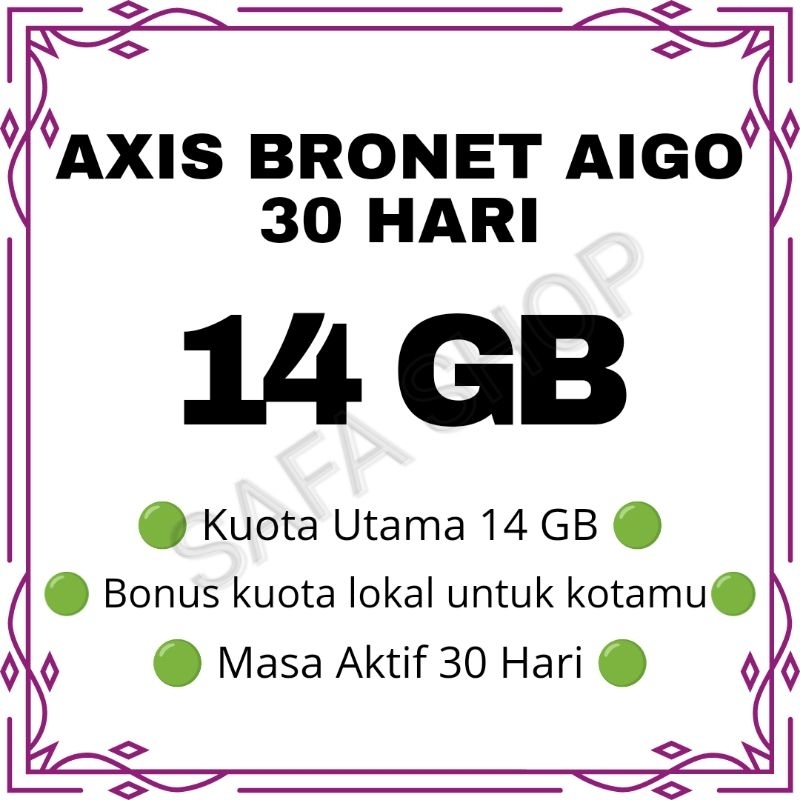 Jual Paket Data Kuota Axis Murah Bronet Owsem 30 hari 60 hari 1GB 2GB 3GB 5GB 8GB 10GB 12GB 16GB ...