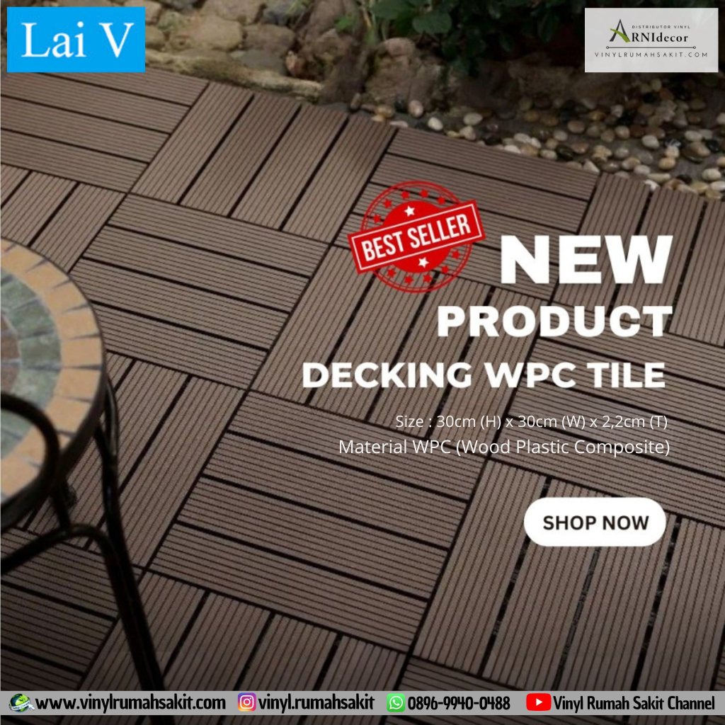 Jual WPC Decking Tile Outdoor merk Laiv - tebal 22mm Motif Garis ...