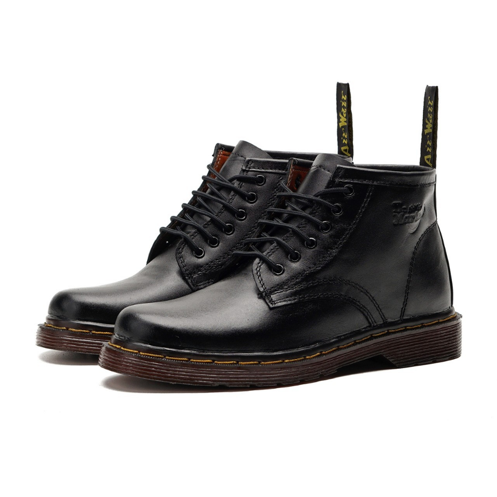 Jual Sepatu Low Boots Docmart 3 Hole Dr Martens Black Premium Leather ...