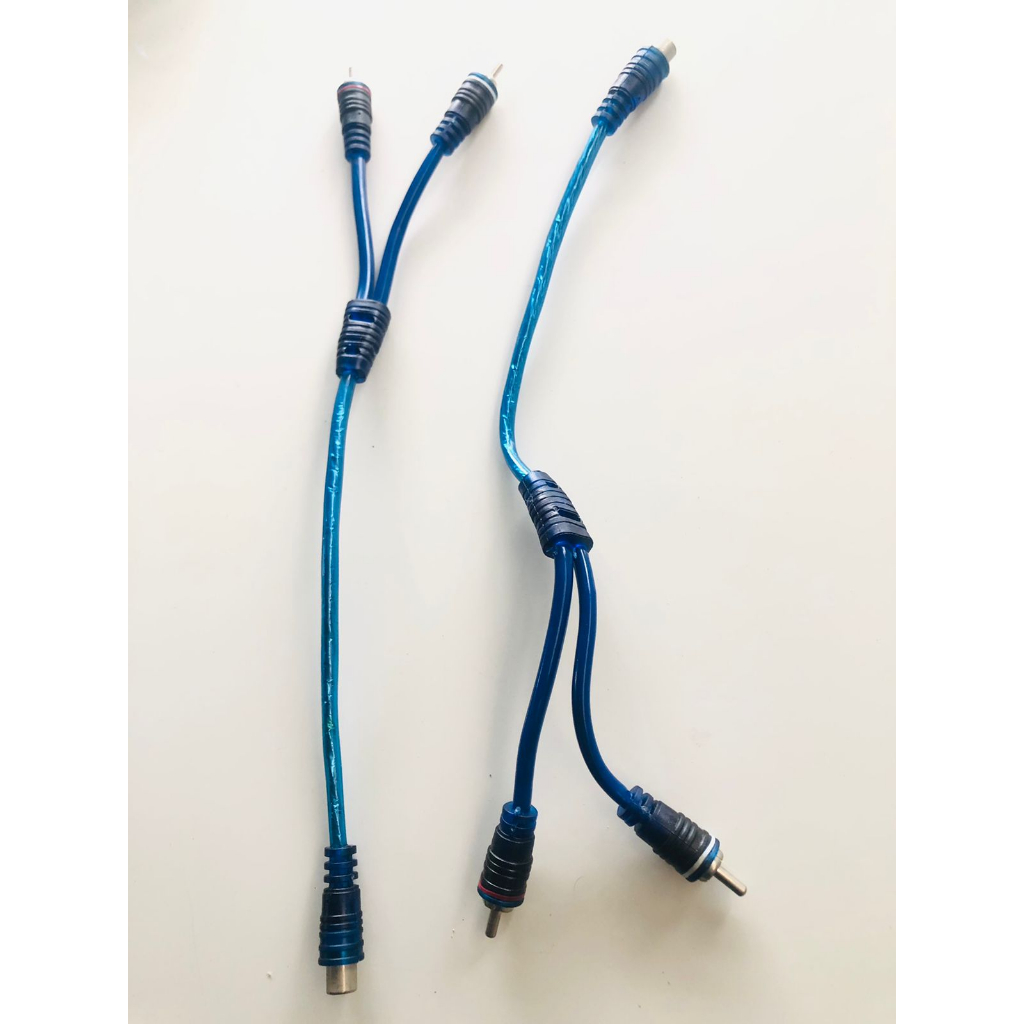 Jual PREMIUM QUALITY 32CM 32 CM KABEL JUMPER AUX RCA 2 MALE TO 1 FEMALE ...