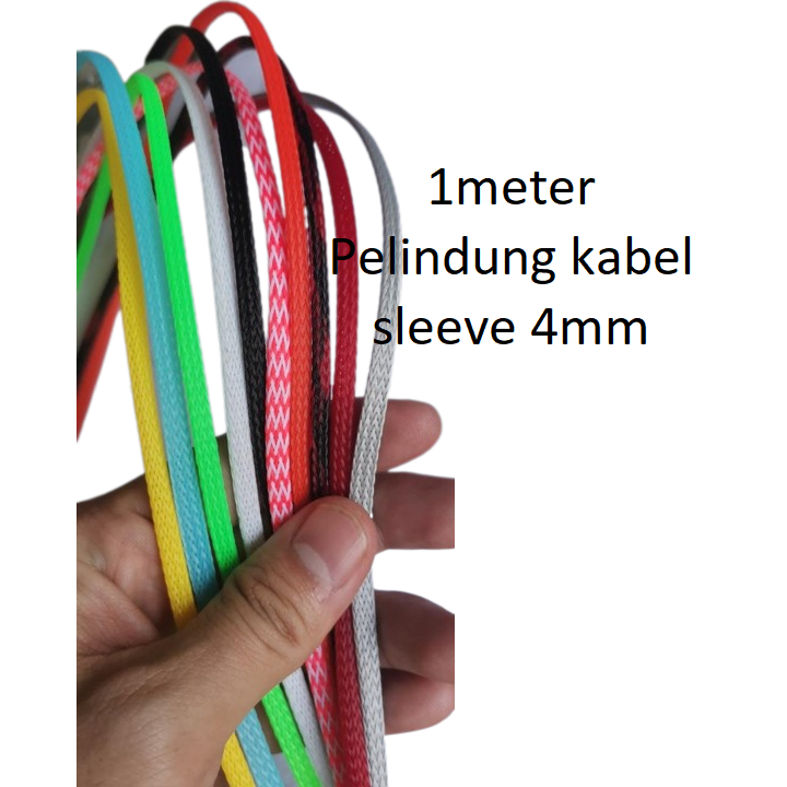 Jual 1Meter 4mm Kabel Pelindung Pet Braided Cable Sleeve Sleeving Cable ...