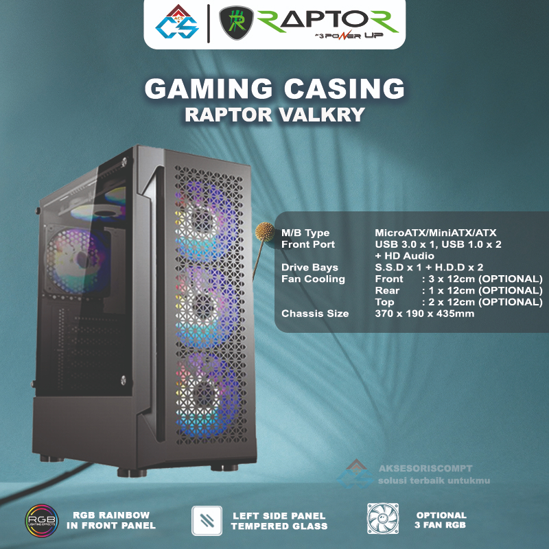 Jual Casing Gaming RAPTOR VALKRY- Casing Gaming FULL ATX | Shopee Indonesia