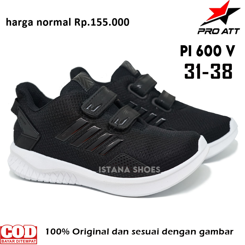 Jual Sepatu Sekolah Anak Laki Laki Cowok Perempuan PAUD TK SD SMP Hitam Putih Perekat Sneakers ...