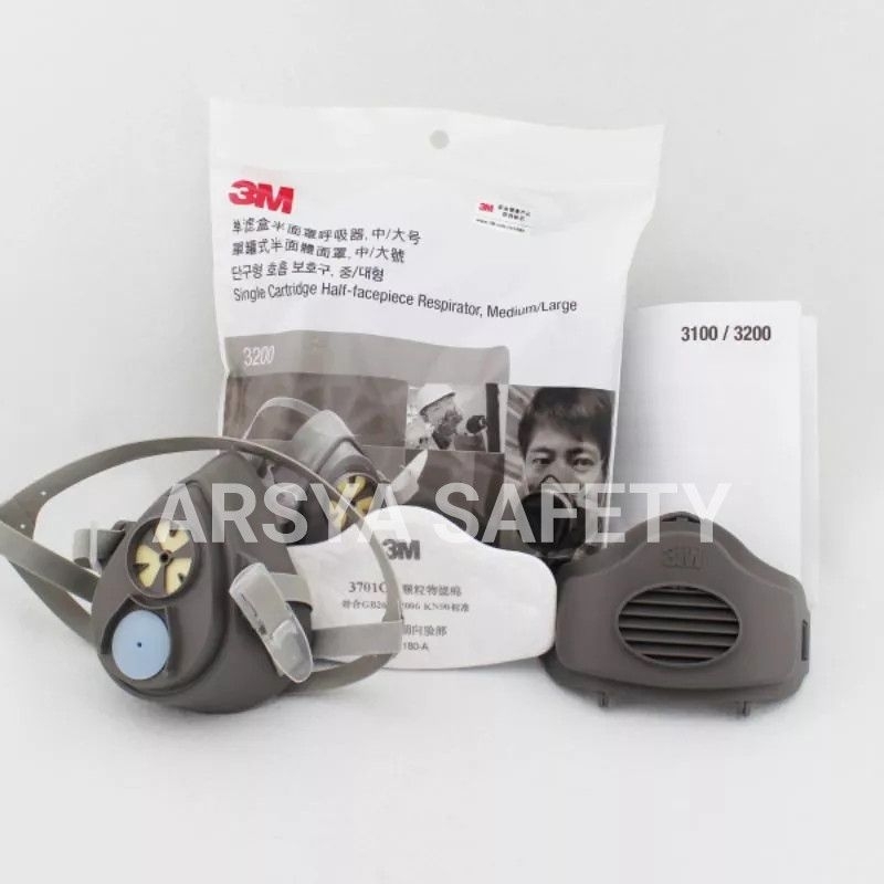 Jual 3M MASKER 3200 SINGLE CARTRIDGE HALF FACE PIECE REUSABLE RESPIRATOR | Shopee Indonesia