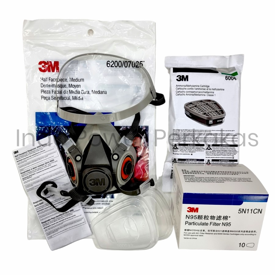 Jual 3m 6200 Mask Respirator + 3m 6004 + 3m 5N11 (10pcs) SET | Shopee ...