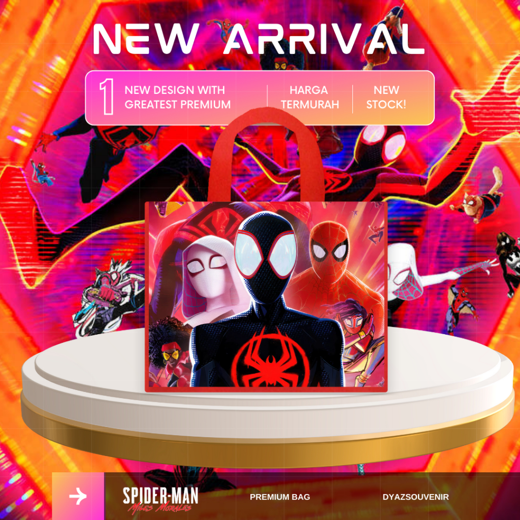 Jual Tas Ultah Spiderman Miles Morales Muat Box KFC Spider GIrl Premium ...