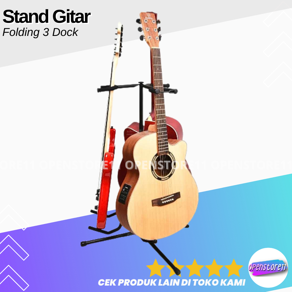 Jual Stand Gitar Folding 3 Dock | Shopee Indonesia