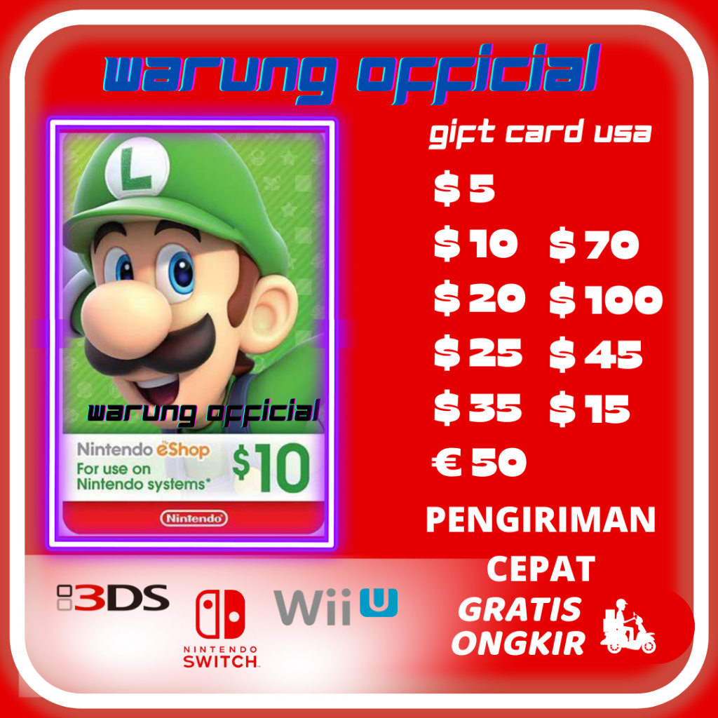 Jual ( PROMO ) Nintendo Eshop Wallet Nintendo Gift Card $50 | Shopee ...