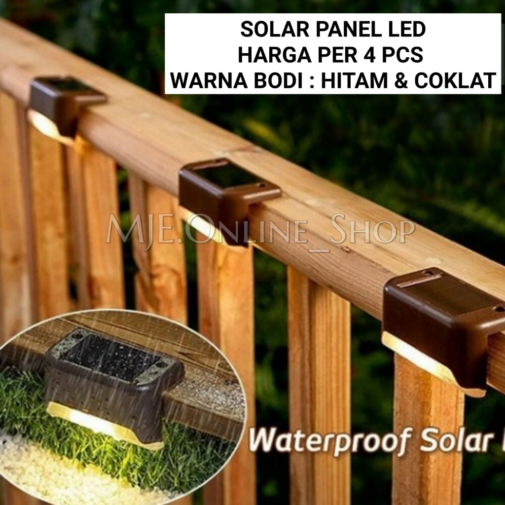 Jual LAMPU PAGAR LAMPU TANGGA TAMAN (HARGA PER 4 PCS) SOLAR PANEL LED ...