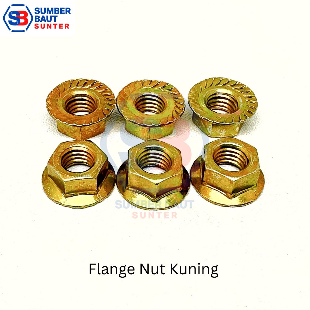 Jual M6 x 1.00 Kunci 10 Flange Nut / Mur Topi Baja | Shopee Indonesia