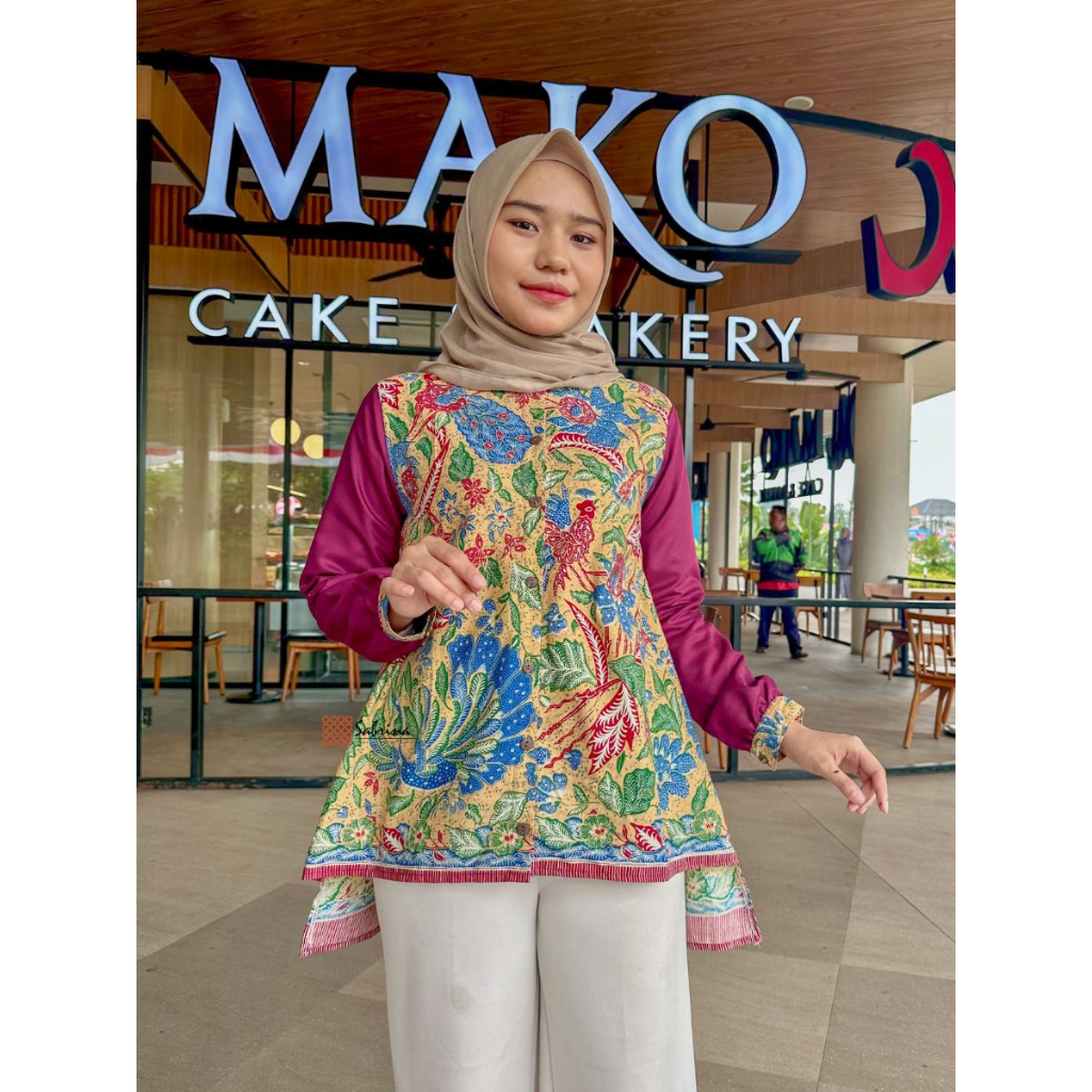 Jual Mahis Blouse Series Atasan Batik Kerja Kantor Wanita Modis Modern ...
