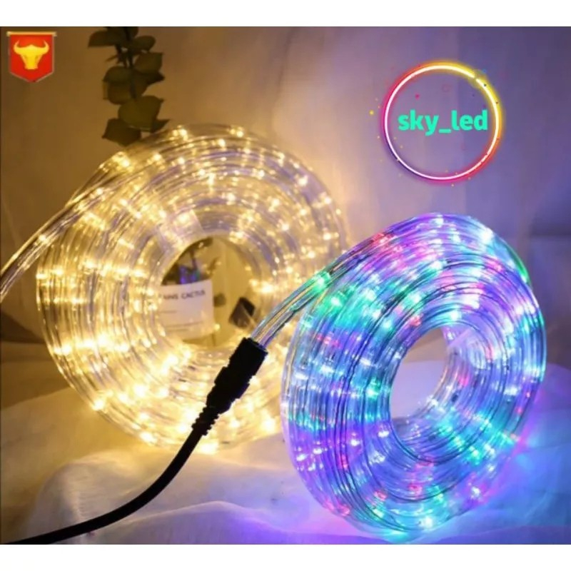 Jual lampu led selang 10m bulat warna warni/ rope light /lampu dekorasi ...