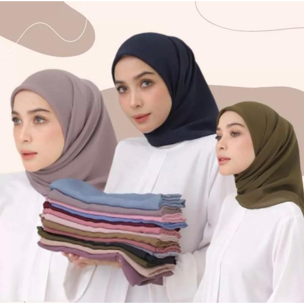 Jual Bella Square Premium Lengkap Warna Hijab Segi Empat Polos Jahit Neci Ukuran 110x110 ...