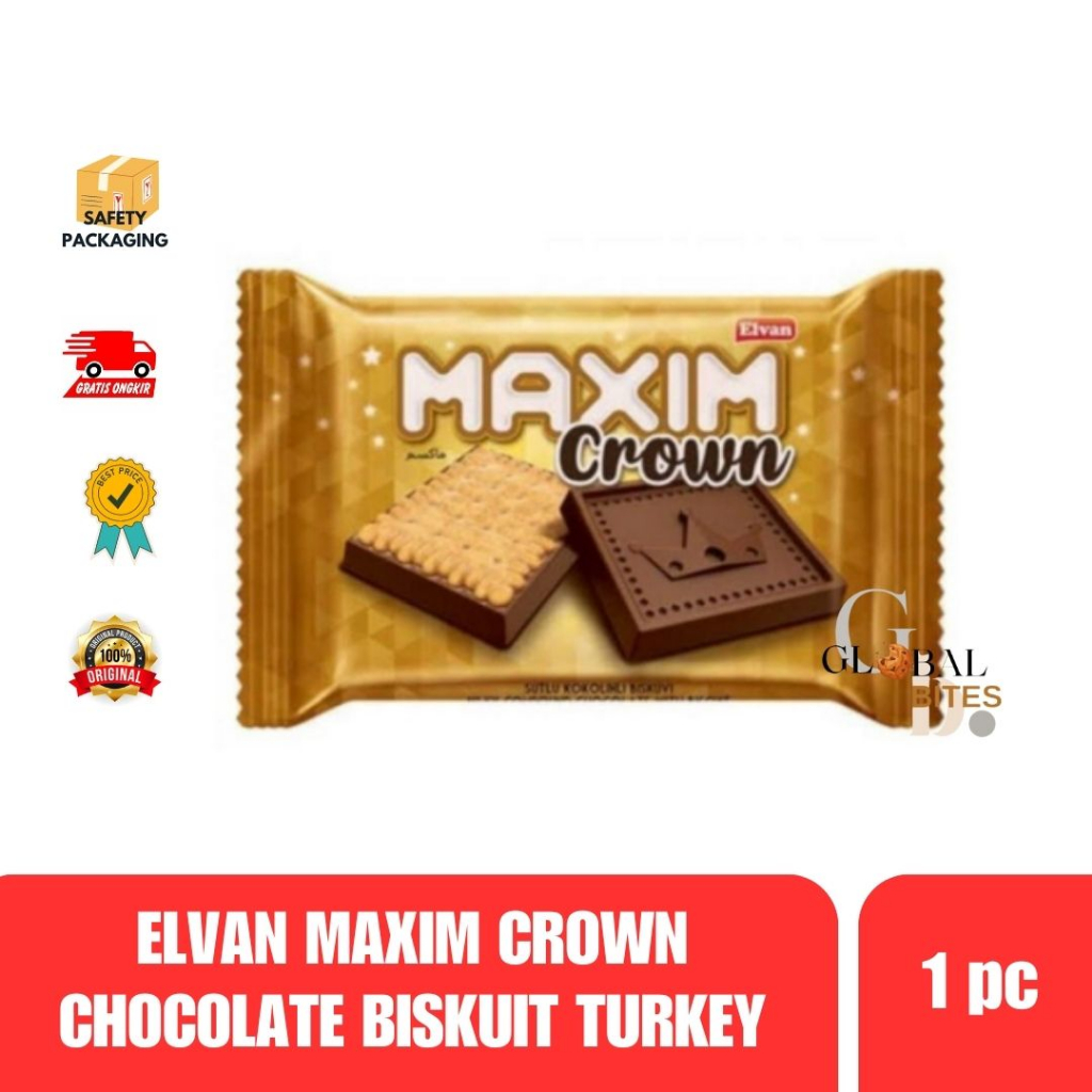 Jual [ECER] Elvan Maxim Crown Chocolate Biscuit Biskuit Salut Coklat ...