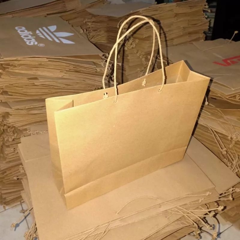Jual Paperbag polos tali kertas 27x7, 5x20 cm | Shopee Indonesia