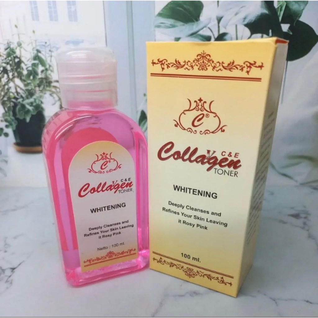 Jual TONER COLLAGEN PLUS VIT C & E ORIGINAL 100 ML HOLO EMAS BESAR ...