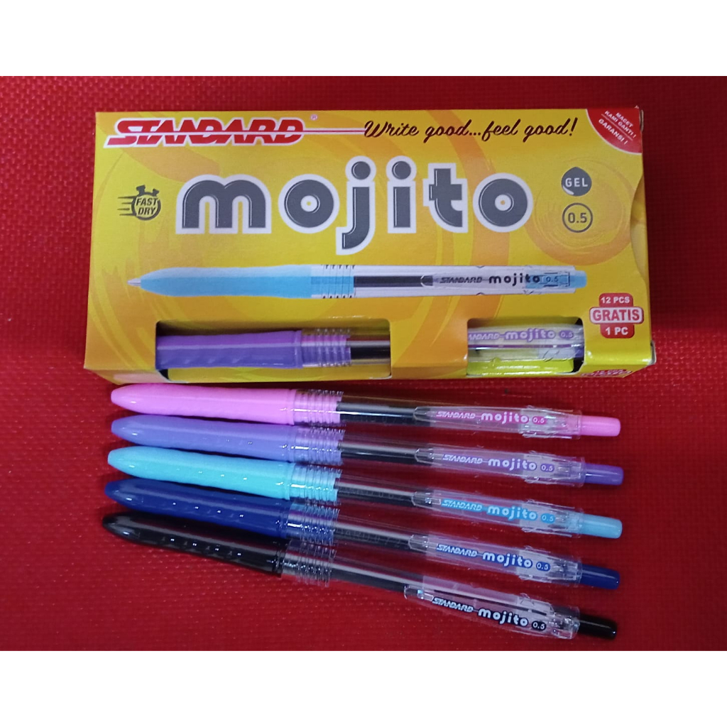 Jual Standard Pen - Mojito 0.5 Gel Isi 12 Pcs (Pulpen, Ballpoint, Pena ...