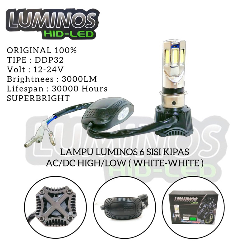 Jual LAMPU DEPAN MOTOR LED LUMINOS ORIGINAL 6 SISI 6 LED 6 MATA DAN 3 ...