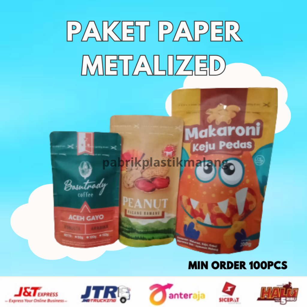 Jual [NON COD] STANDING STANDING POUCH ZIPLOCK ZIPPER CUSTOM PAPER ...