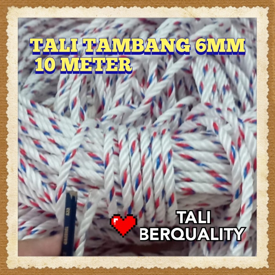 Jual TALI TAMBANG PPD 6MM 10 METER / TAMBANG FUSO/TAMBANG ECERAN TANPA ...