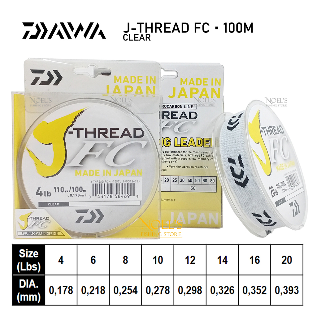 Jual Senar Leader Daiwa J-THREAD FC 100M | Fluoro Carbon | Made in Japan | Nylon | 4 s/d 20lbs ...