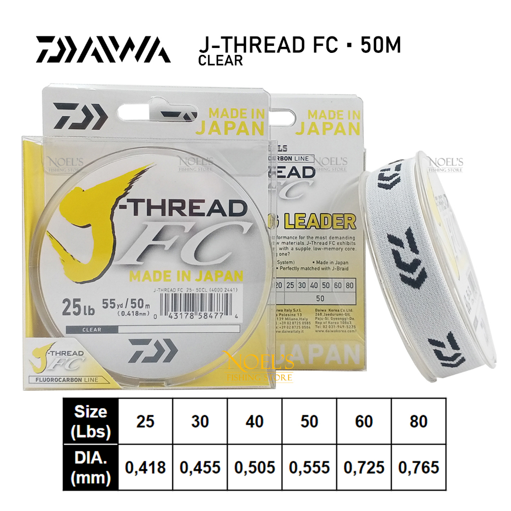Jual Senar Leader DAIWA J-THREAD FC 50M | Fluoro Carbon | Made in Japan | Nylon | 25 s/d 80lbs ...