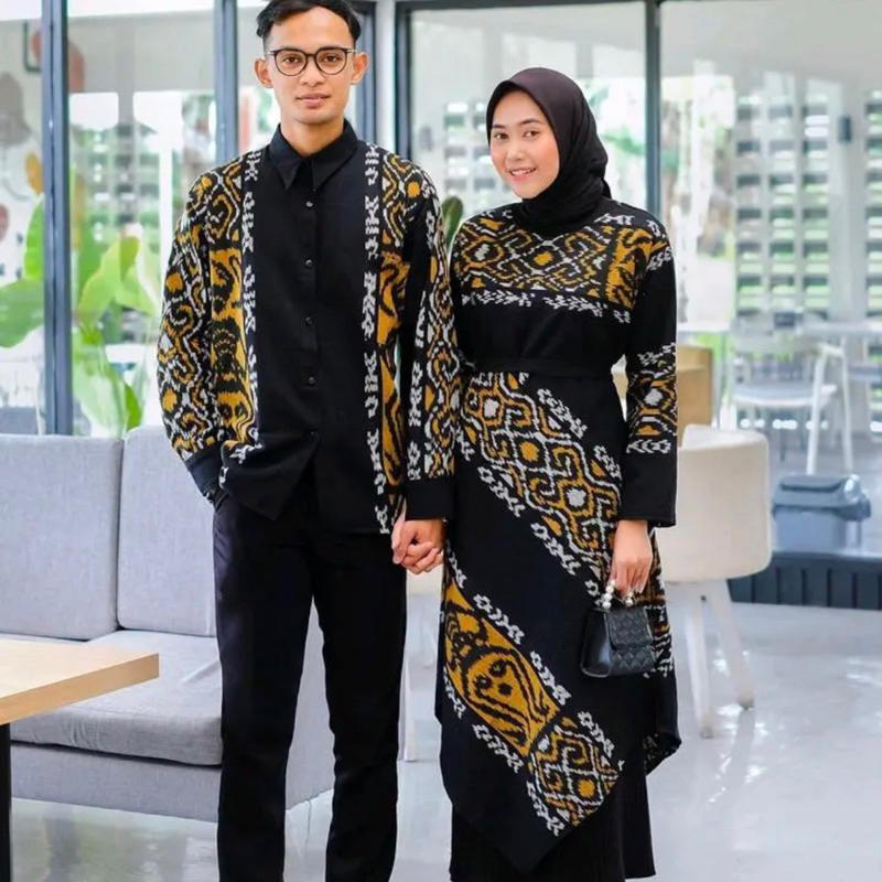 Jual sarimbit baju tenun motif asmat black yelow A1 | Shopee Indonesia