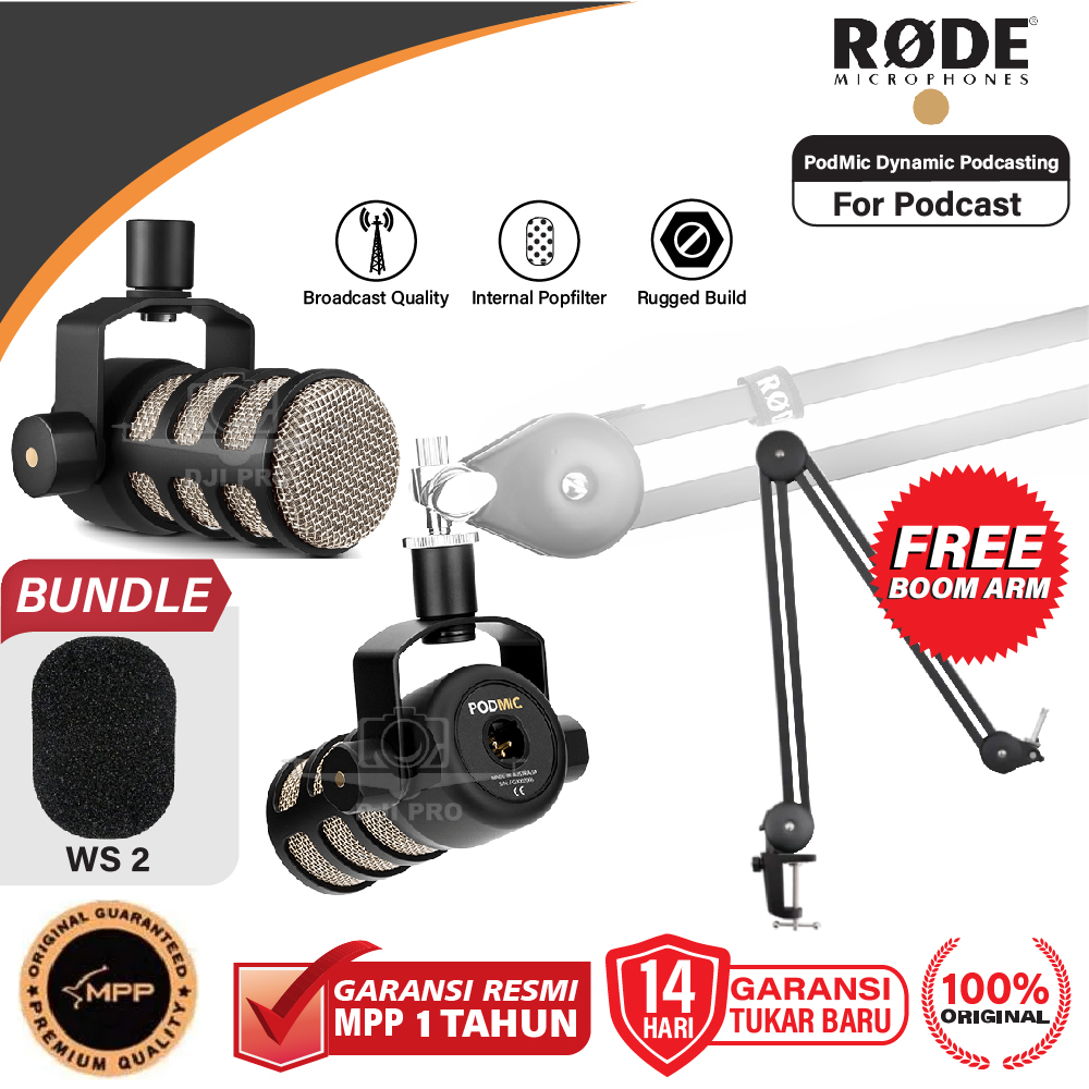 Jual Rode PodMic Dynamic Podcasting for Podcast - Original Garansi ...