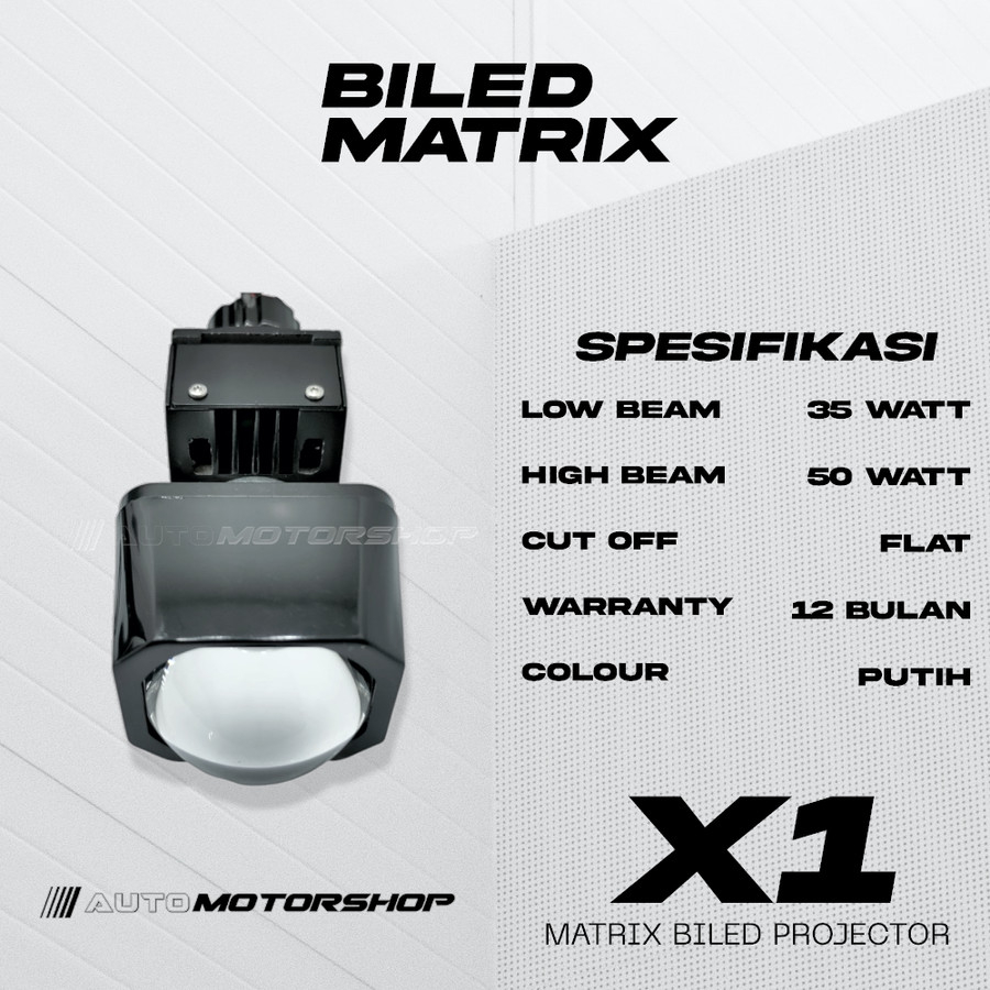 Jual Lampu LED Biled Matrix X1 Mini Lens 1,5 Inch High Low Mirip P9 E19 ...