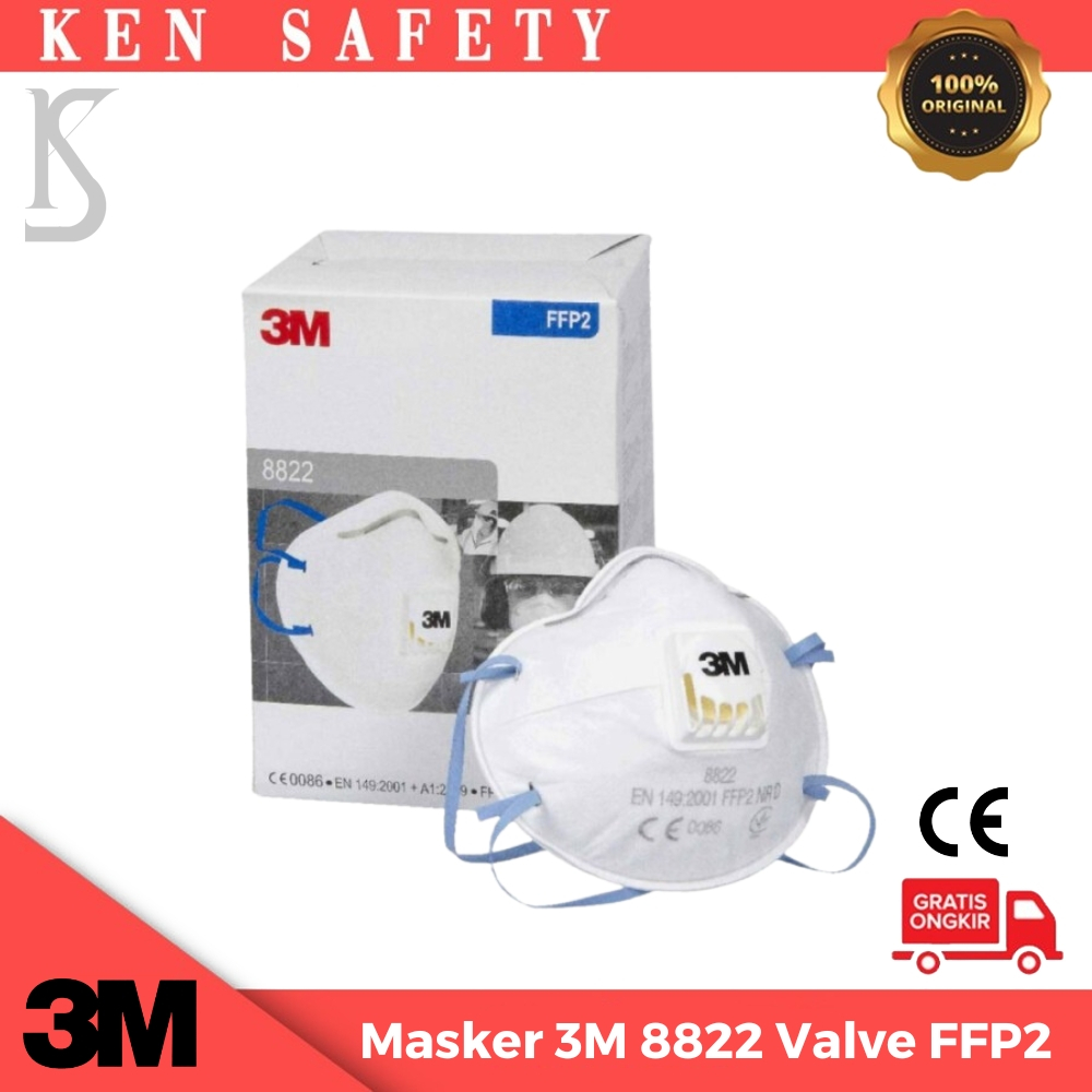 Jual Masker Safety 3M 8822 Valve P2 Headloop Disposable Original ...