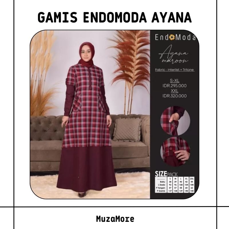 Jual GAMIS ENDOMODA AYANA MAROON GAMIS DEWASA MOTIF | Shopee Indonesia