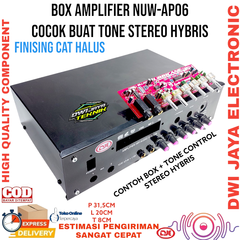 Jual Box Amplifier Nuw AP-06 Plat Besi Cocok Buat Tone Control Stereo ...
