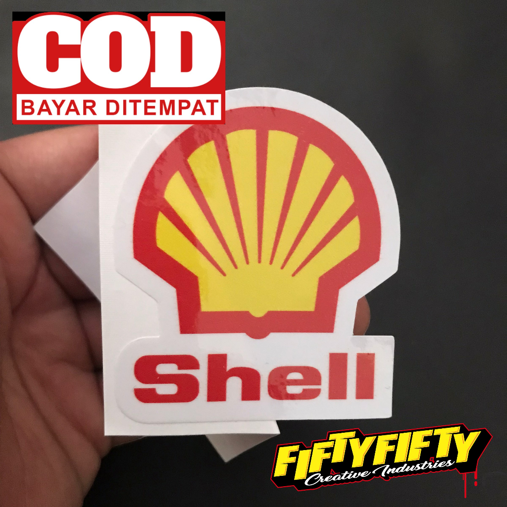 Jual Stiker Print Cut SHELL LOGO Stiker Printing Laminasi Glossy Stiker ...
