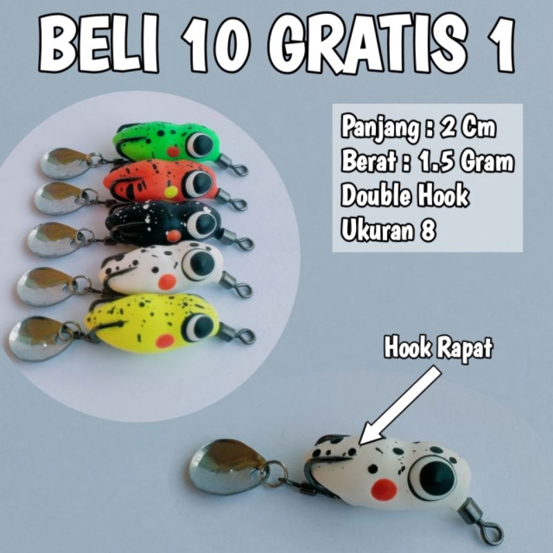 Jual Soft Frog mini // Soft Frog 2 Cm // Soft Frog 1,5 Gram // SoftFrog ...