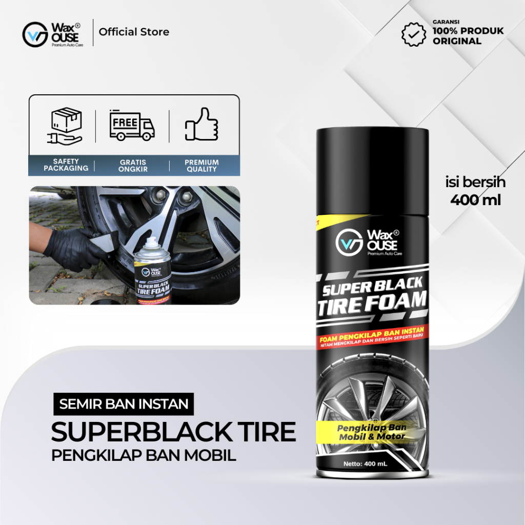 Jual Semir Ban Mobil dan Motor by WAXOUSE Superblack Tire Foam ...