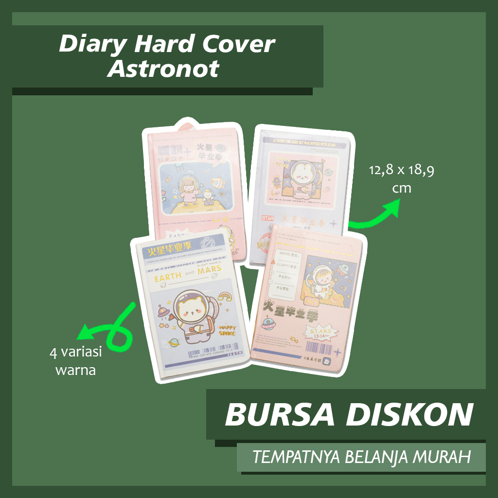 Jual Diary Hard Cover Astronot 12,8 x 18,9 cm Note Book Notebook Buku ...