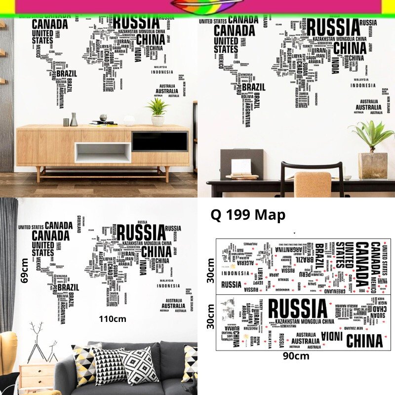 Jual WALLSTICKER WALL STICKER STIKER DINDING TEMBOK MOTIF GAMBAR PETA ...