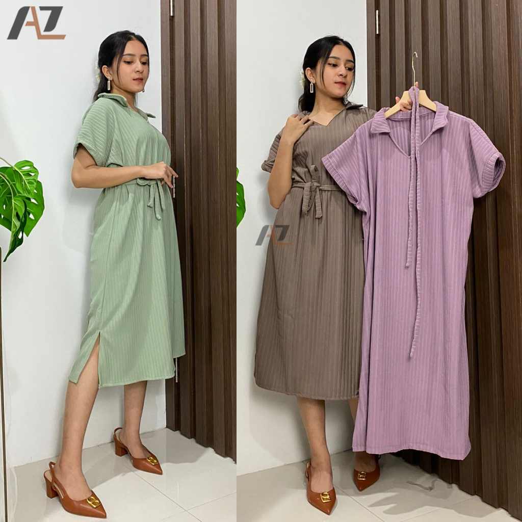 Jual Home Dress Aulia / Baju Daster Kekinian Tali Pinggang Knit Premium ...