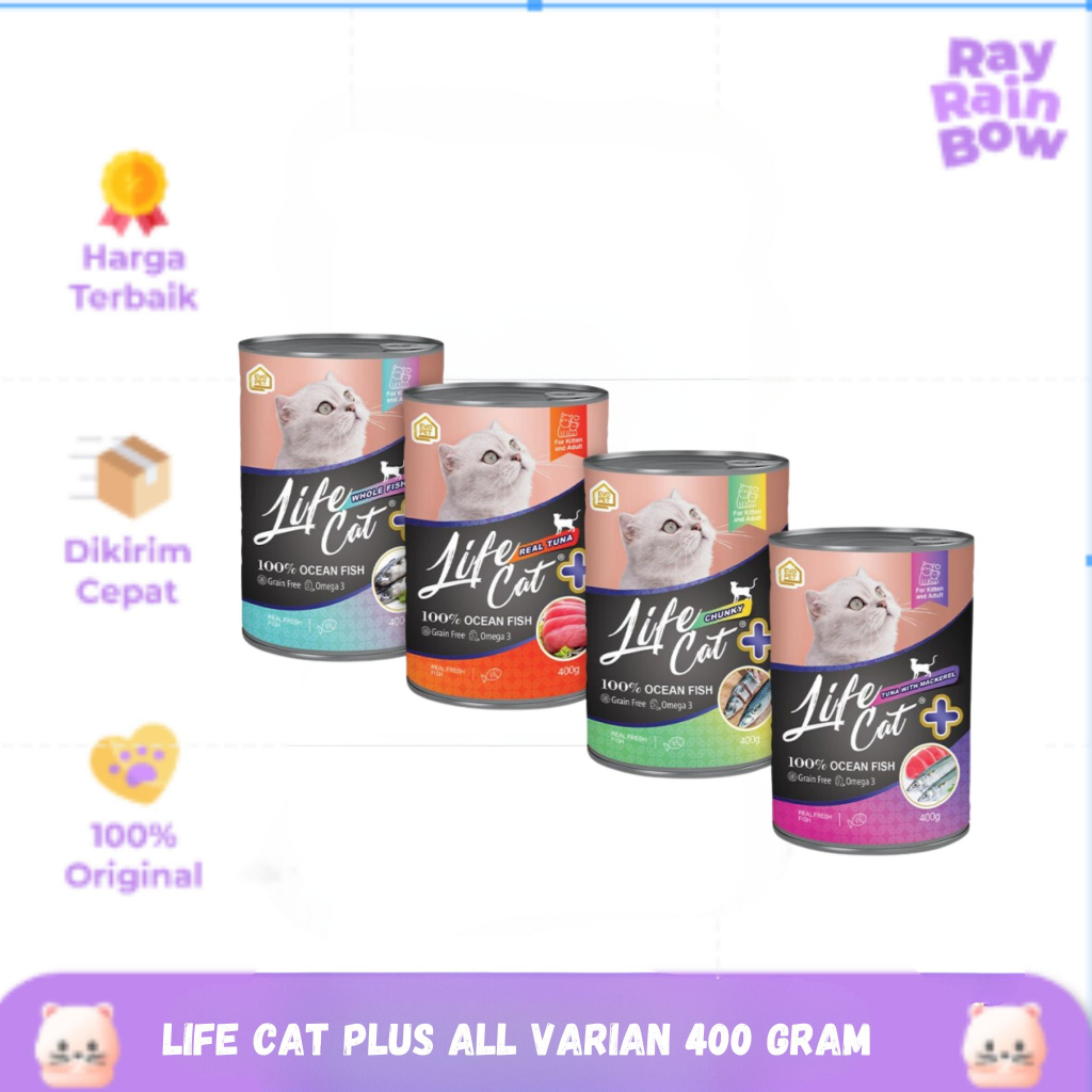 Jual life cat kaleng plus 400gr makanan kucing | Shopee Indonesia