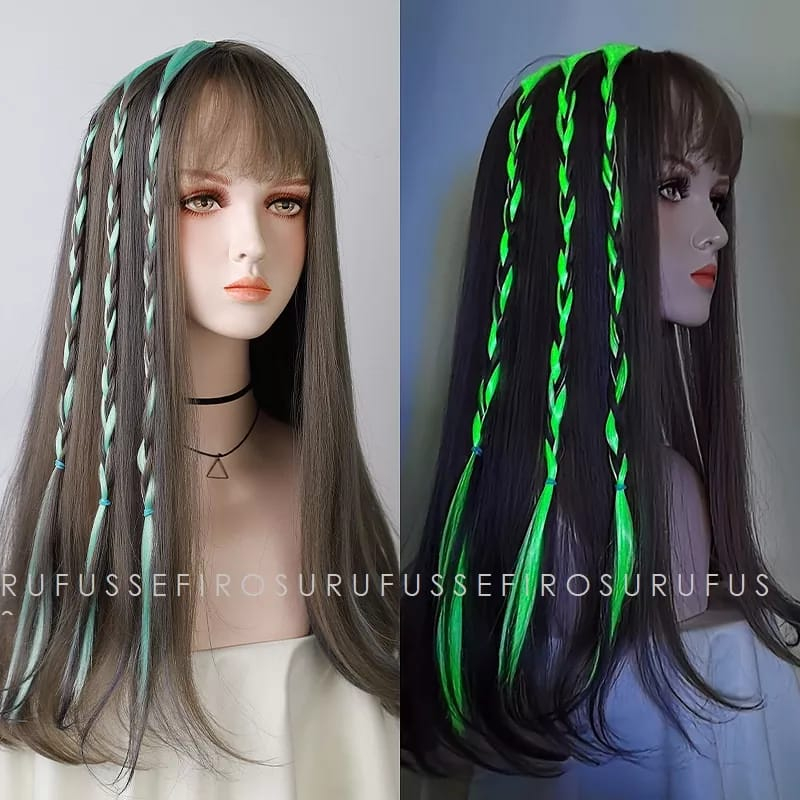Jual mrcaisen HAIRKLIP GLOW IN THE DARK wig rambut palsu nyala ...