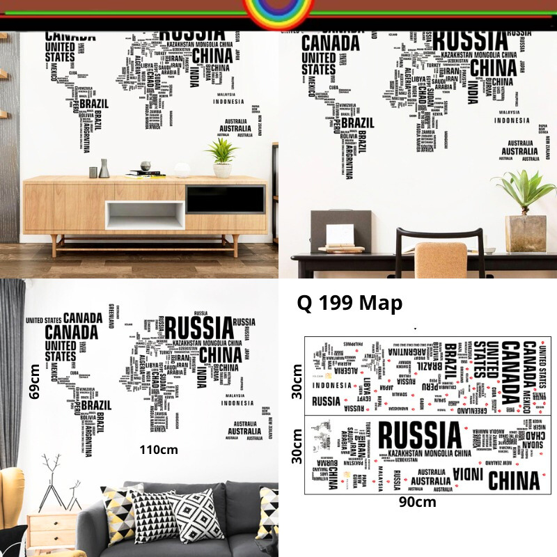 Jual WALLSTICKER WALL STICKER STIKER DINDING TEMBOK MOTIF GAMBAR PETA ...