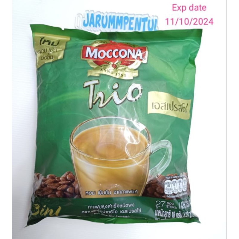 Jual MoccoNa Trio Instant 3in1 Thailand Kopi hitam instant Moccona | Shopee Indonesia