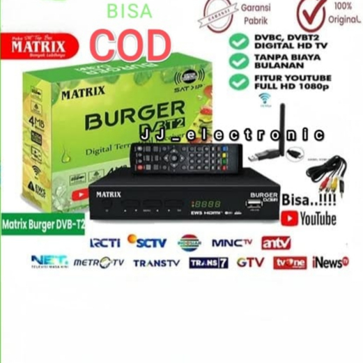Jual STB / set top box TV DIGITAL MATRIX BURGER HIJAU BERGARANSI | Shopee Indonesia