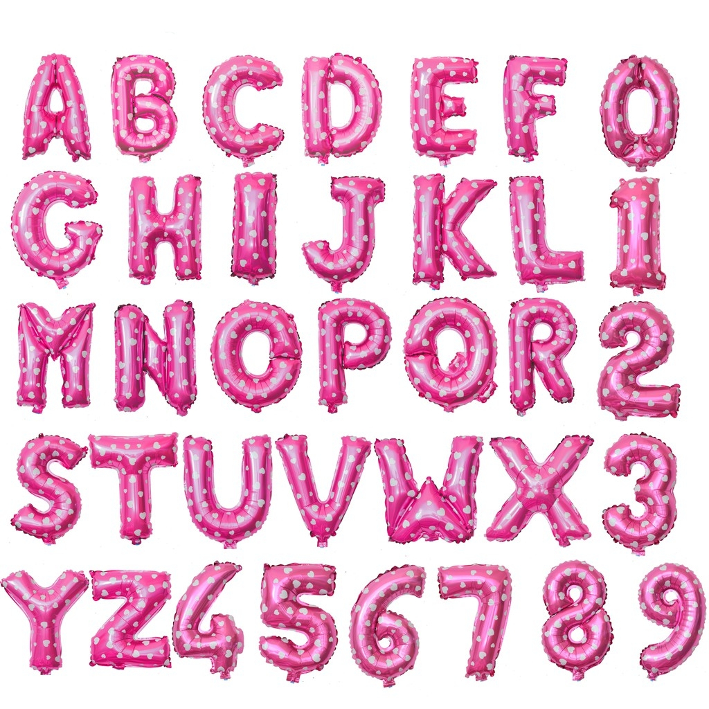 Jual Set Dekorasi Pesta Balon Foil Pink Love Huruf Abjad Alphabet A-Z ...