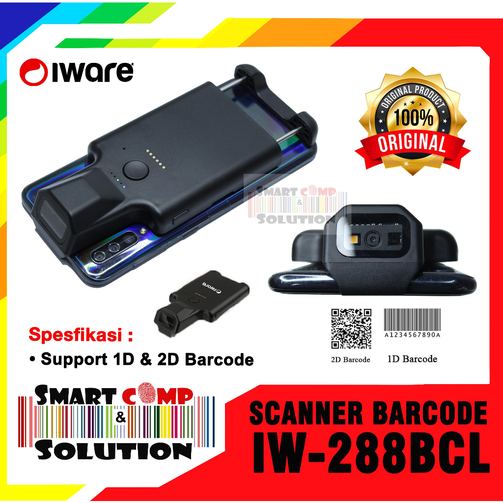 Jual Barcode Scanner Iware IW-288BCL / IW288BCL / IW 288BCL 2D Wireless ...